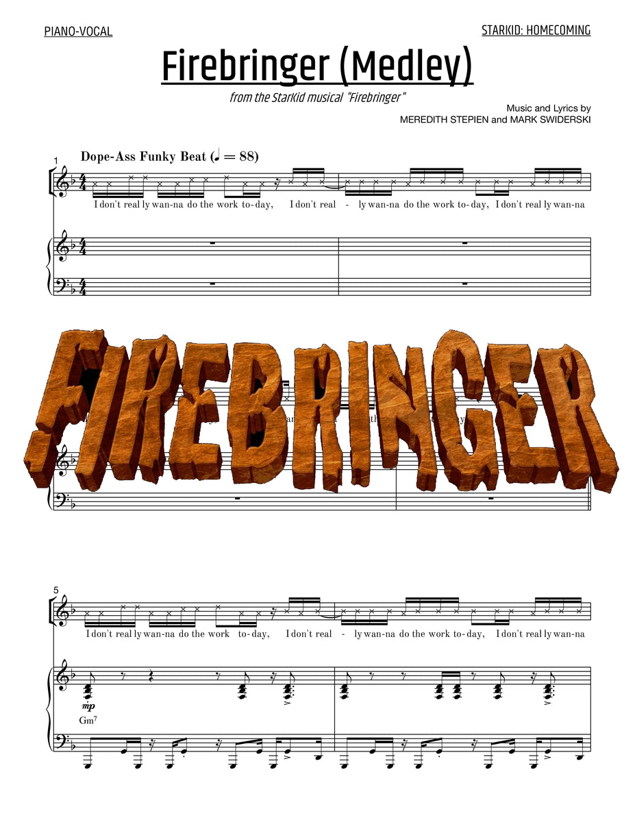 Firebringer - Sheet Music - StarKid Homecoming Medley – StarKid ...